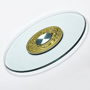 BBAUER Lazy Susan Turntable, Table Glass Turntable, Tempered Glass Lazy Susan Turntable, Round Tabletop Rotating Serving Tray for Dining Table
