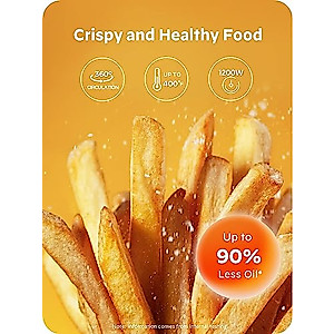 Silonn Air Fryer Oven, 2-in-1 Smart Air Fryer Toaster Oven Combo, 14QT Stainless Steel Air Fryer Oven with Digital Countertop, Natural Convection Roast Bake, Black