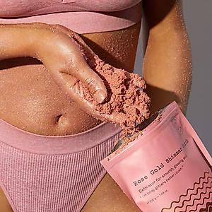 Frank Body Rose Gold Shimmer Scrub | Natural, Vegan, Cruelty Free Exfoliating Body Scrub Smooths, Exfoliates, and Hydrates with Sugar, Salt, Vitamin E, and Grapeseed Oil | 7.43 oz / 220 g