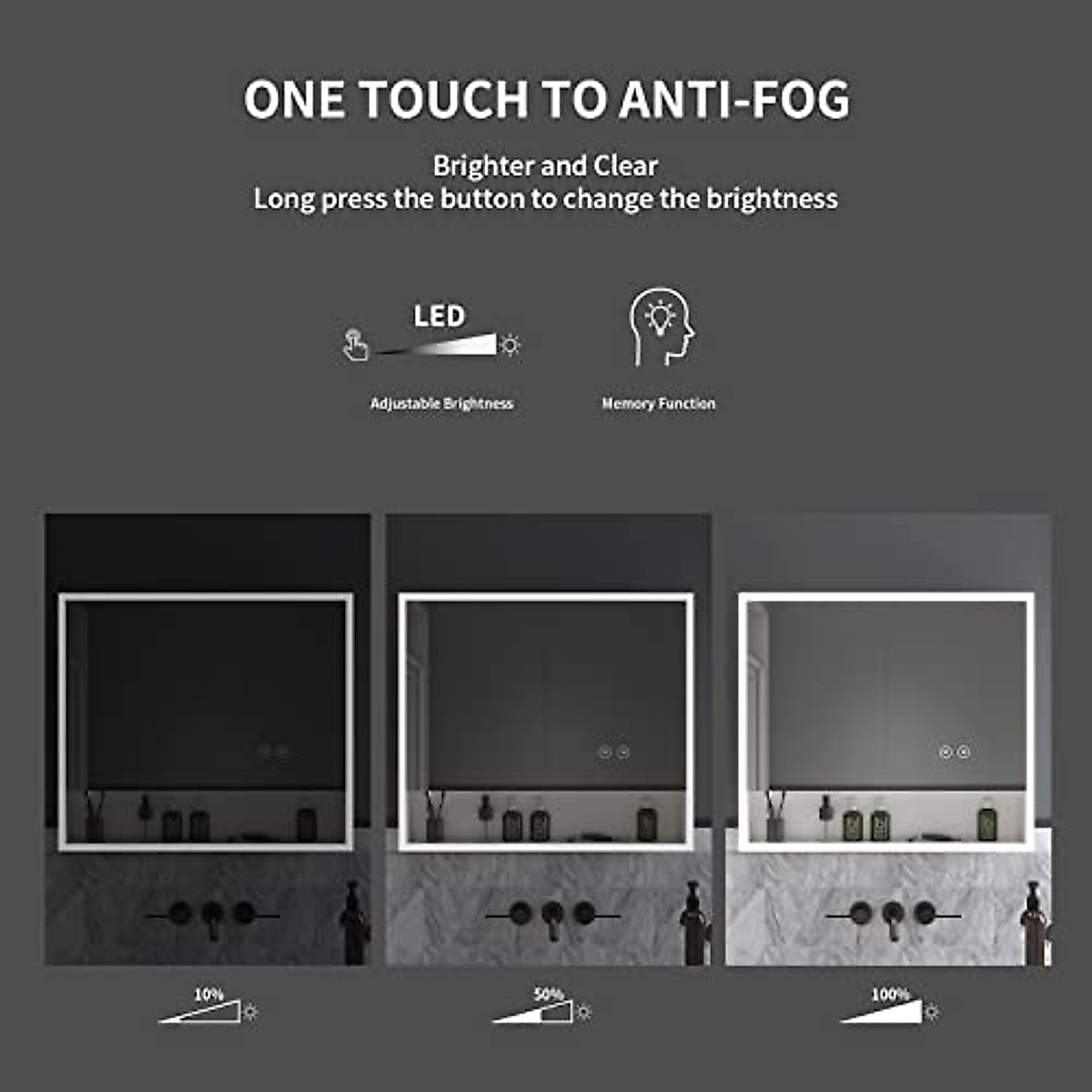 LALAHOO Medicine Cabinets for Bathroom,Medicine Cabinet Mirror,Recessed or Wall Mounted Medicine Cabinets,Lighted Medicine Cabinet,Dimmer and Anti-Fog,31.5" x 23.6"