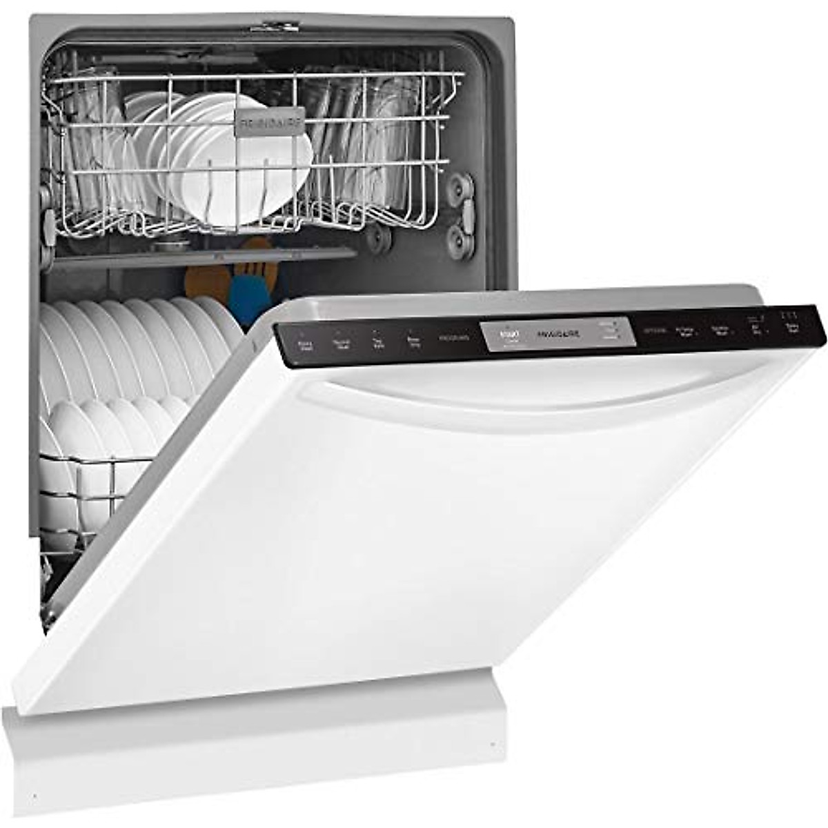 Frigidaire FFID2426TW 24 Energy Star Certified Built-In Dishwasher with OrbitClean Spray Arm Heated Dry 4 Cycles Delay Start and 14 Place Settings in White