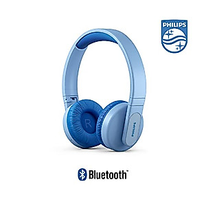 Philips K4206 Kids Wireless On-Ear Headphones, Bluetooth + Cable Connection, 85dB Limit for Safer Hearing, Built-in Mic, 28 Hours Play time, Parental Controls via Philips Headphones