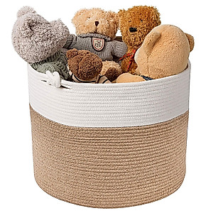 INDRESSME Goodpick Large Jute Toy Storage Basket And XXXL Large Baby Nursery Storage Bin (Set of 2)