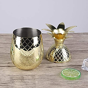 Fdit Stainless Steel Pineapple Cocktail Mixer Drinking Shaker Bar Accessories Pineapple Shape Cocktail Cup