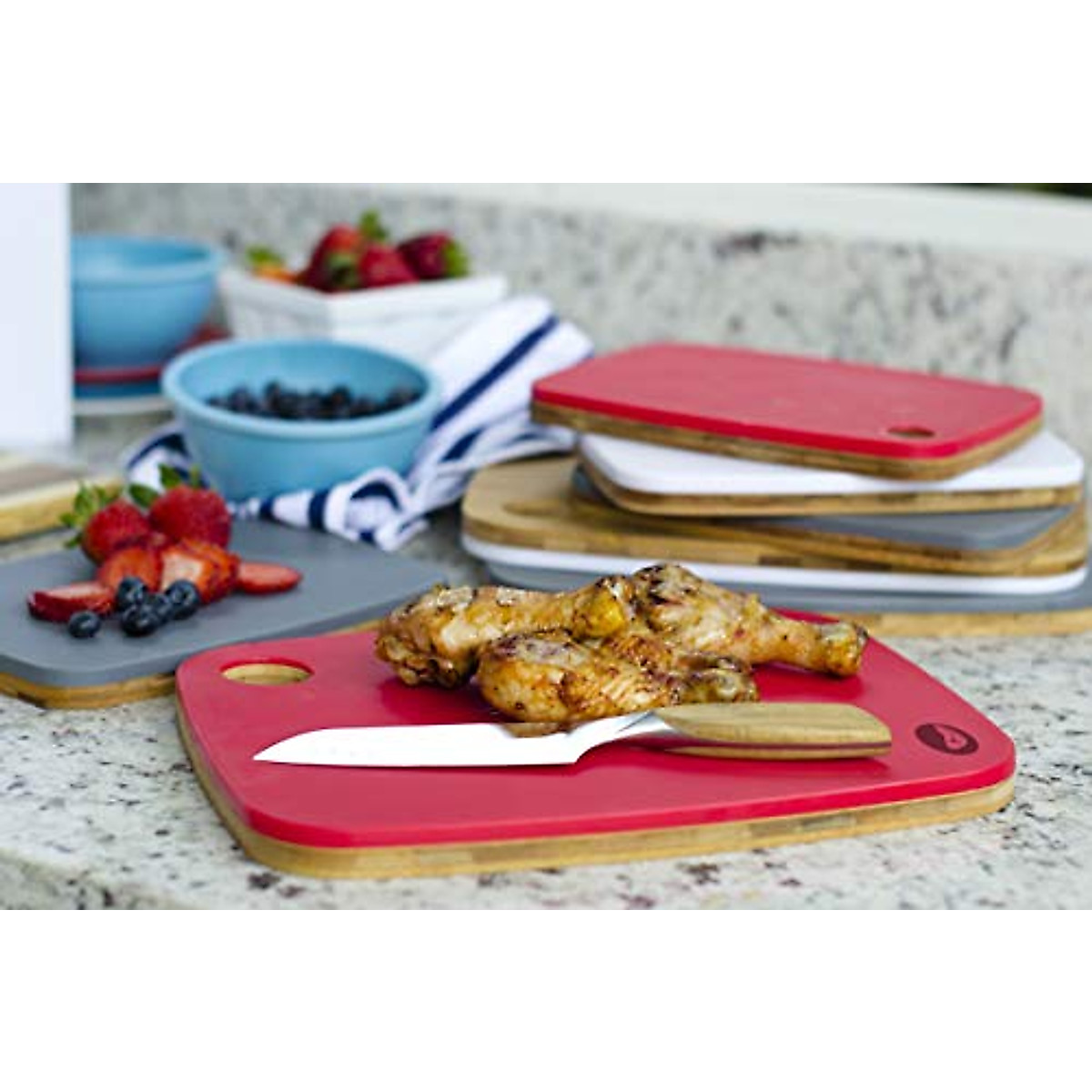 Architec FlipChop Reversible, Bamboo and Plastic Cutting Board, 11" By 15", White