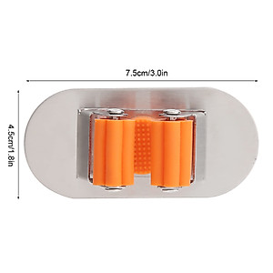 BORDSTRACT Mop Broom Holder, Mop Self Adhesive Holder Wall Mounted, Heavy Duty Broom Gripper Holders Mop Rack for Garage Kitchen Bathroom(Semicircle Base)