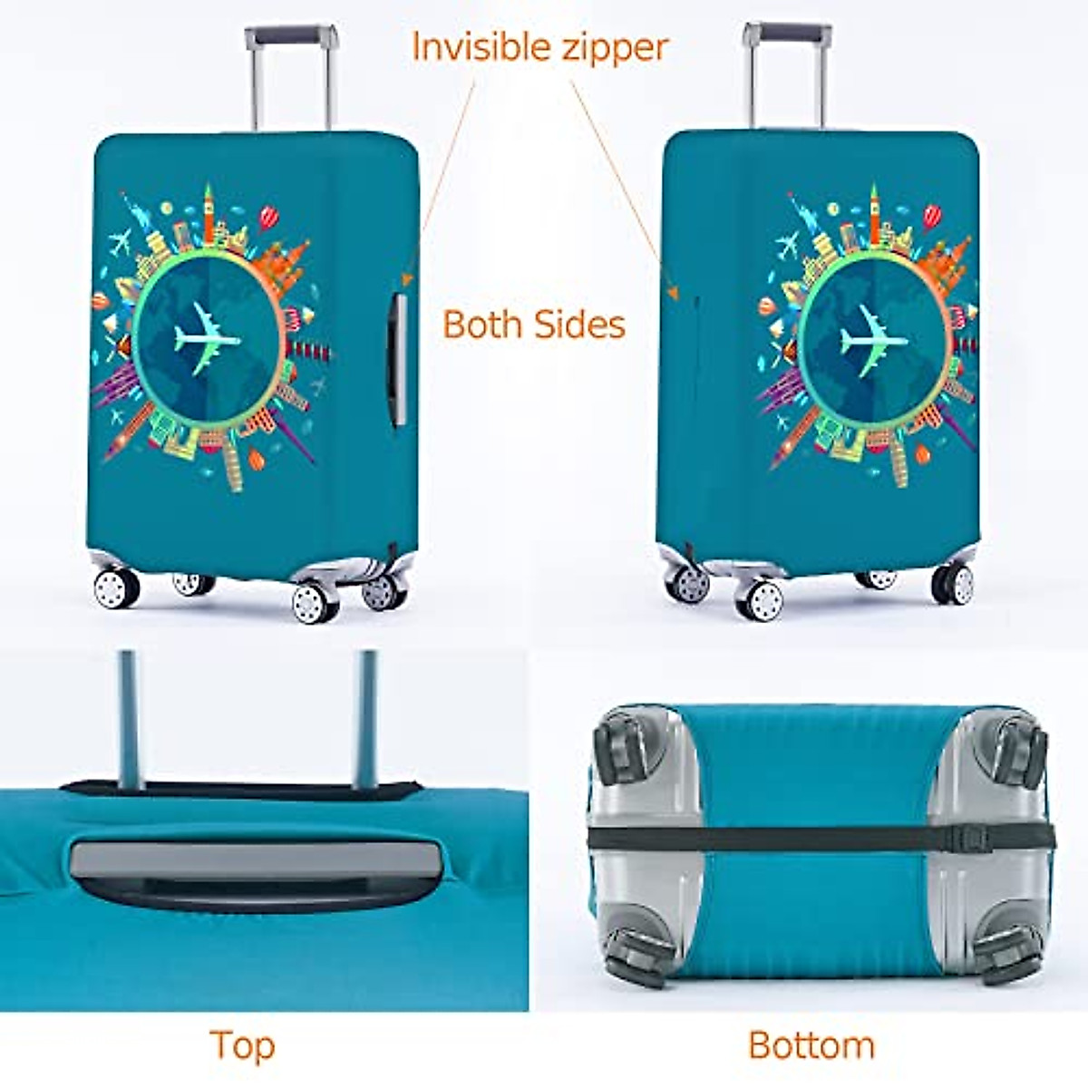 Travelkin Luggage Covers For Suitcase Tsa Approved,Suitcase Cover Protector Fit 18-32 Inch Luggage