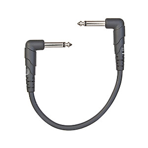 D’Addario Accessories Classic Series Guitar Patch Cables - Guitar Pedal Cable with ¼ Inch Ends - Durable & Reliable - Instrument Cable for Pedalboards - Right Angle - 0.5 feet - 3 Pack