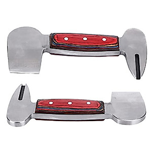 plplaaoo 6.7in Hoof Knife Sharpener, Double Sided Blade Farrier, Hoof Knife with Wooden Handle, Horse Shoe Knife Right Handed, Horses Hoof Trimming Tools for Horses Hoof Repairment, Tool Steel