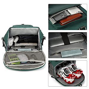 Gym Duffle Bag Backpack 4-Way Waterproof with Shoes Compartment for travel Sport Hiking laptop (Green) XL