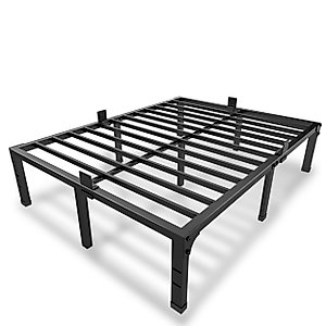 MAF 14 Inch Metal Platform Queen Bed Frame, Heavy Duty Black Bed Frames with Steel Slats Support, No Box Spring Needed, Noise Free, Easy Assembly