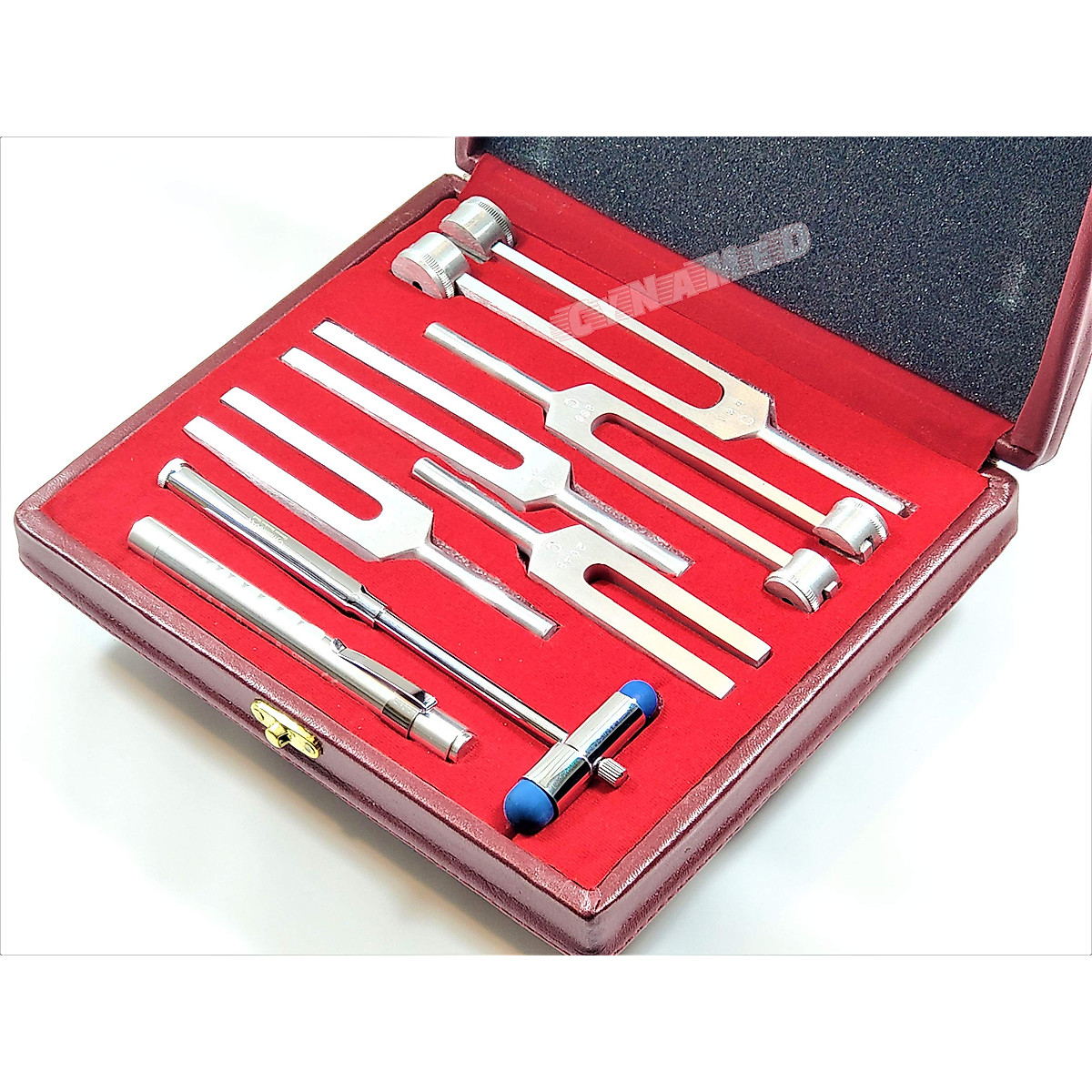 Set of 6 EA Tuning Forks Set Medical Surgical Chiropractic Physical Diagnostic Instruments Tuning Fork + Free Reusable Penlight