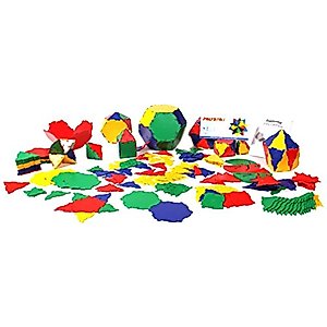 hand2mind Polydron Geometry Shapes (Set of 266 Pieces in 7 Shapes)