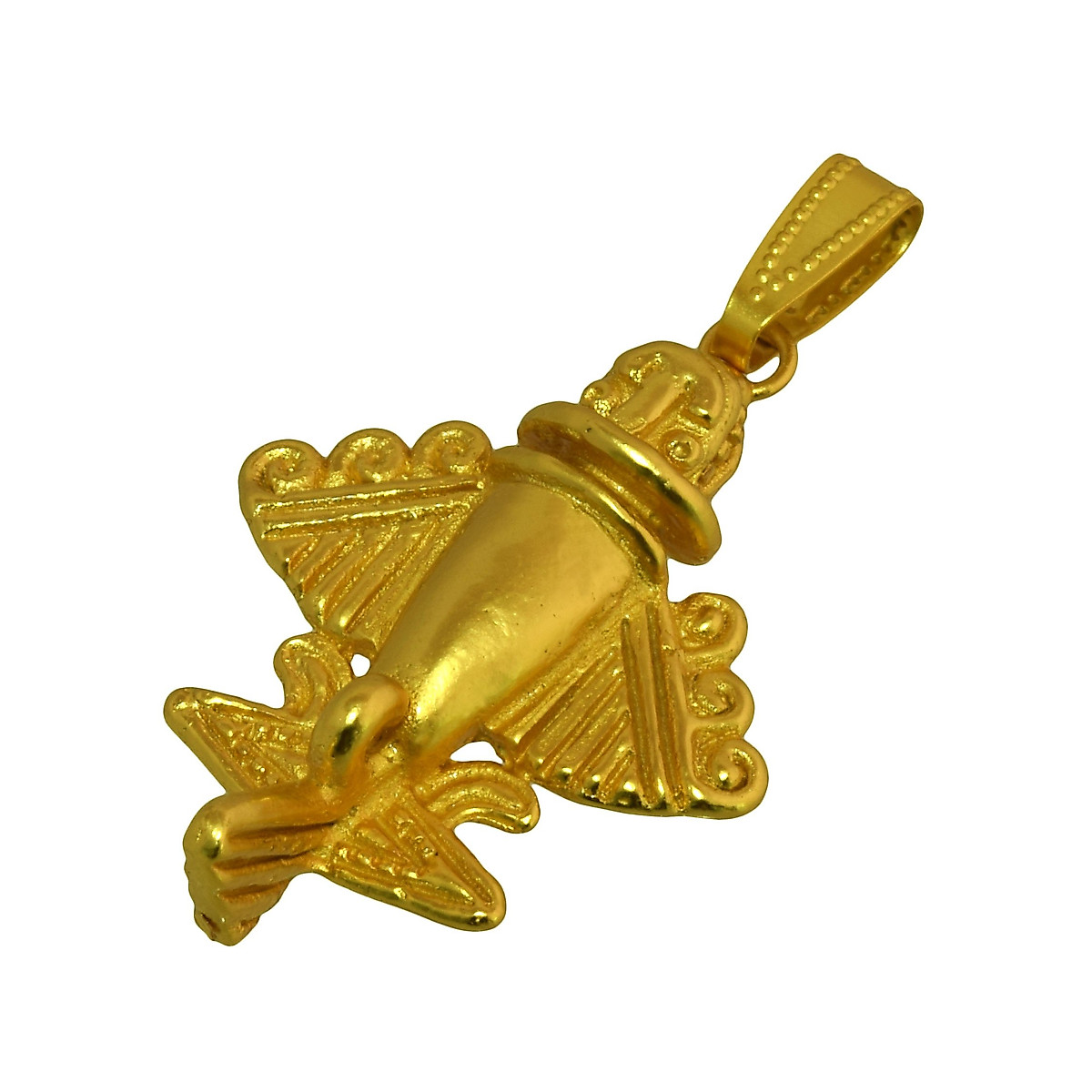 Across The Puddle, Ancient Golden Jet-9 Pendant Necklace | 24k GP Golden Flyer | Pre-Columbian Quimbaya Airplane Jet | Ancient Aircraft | Ancient Astronauts | Original Golden Jets Collection