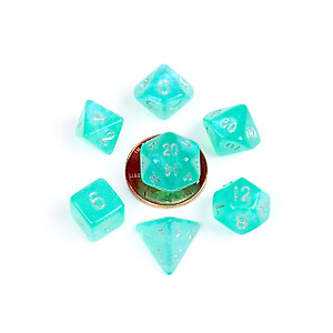 Stardust Turquoise 10mm Mini Poly Dice Set