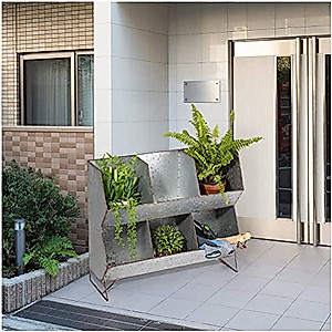 glitzhome Galvanized Metal 6 Bins Organizer Standing Storage Shelf Home Decor