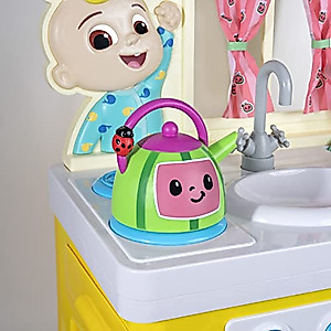 CoComelon Deluxe Feature Roleplay, Little Kitchen - Includes Interactive Kitchen Accessories - Toys for Kids and Preschoolers