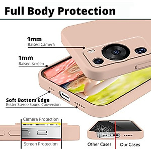 Jancyu Compatible with Huawei P60 Pro Case Soft, Silicone Phone Case for Huawei P60 Pro, 360°Full Protective, Shockproof and Fingerprint Resistant Accessorie (Pink)