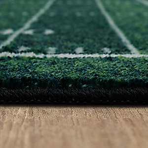 Mohawk Home Kids Sports Playroom Area Rug, Football Yards Green (8' x 10')
