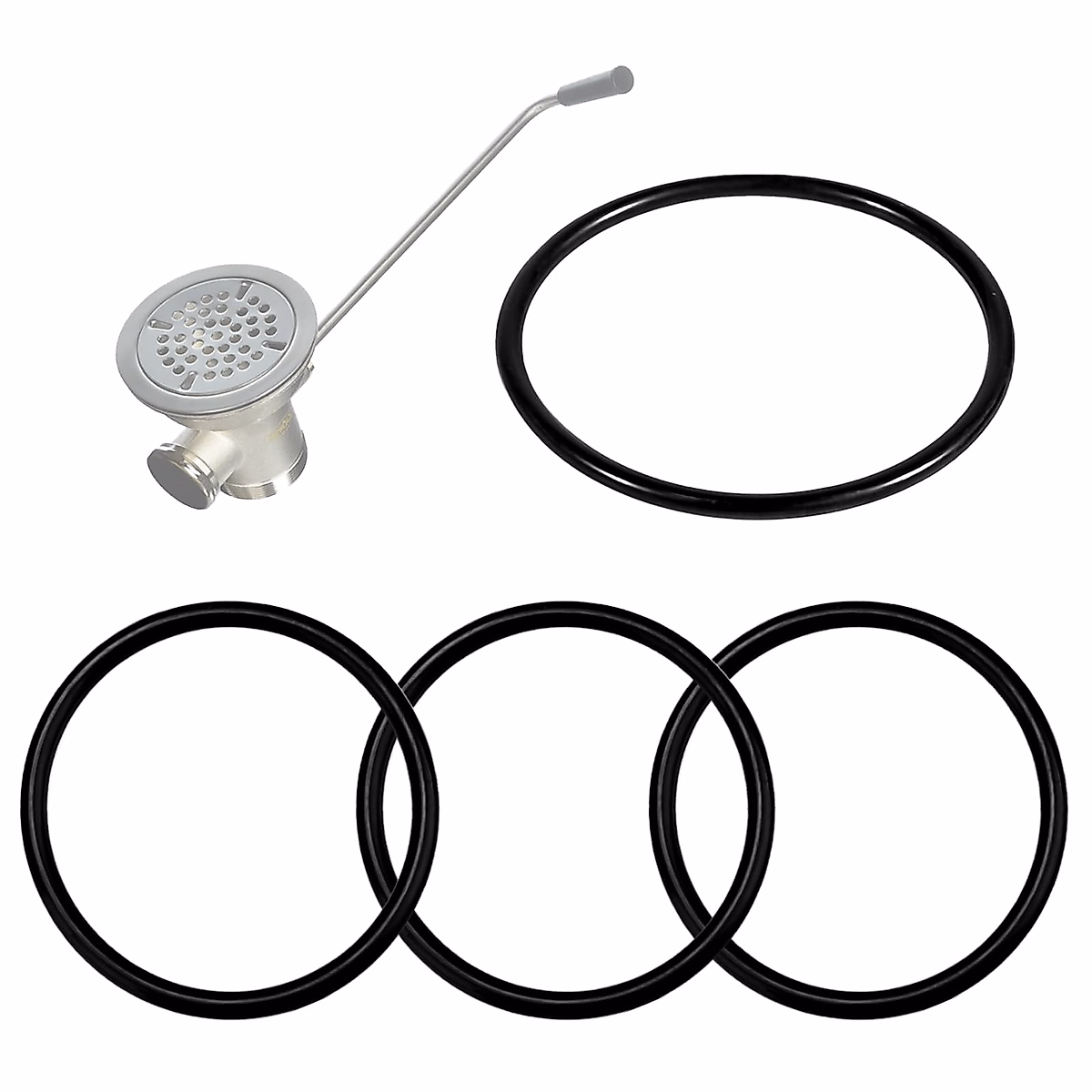 Plunger O-Ring Gasket Compatible with T&S Brass 010389-45, Twist Waste Drain Valve Stopper O-Ring for 3-Tier Sink Drains, Sink Drain O-Ring Prevents Leaks and Keeps Kitchen Sink Running Smoothly-4 pcs