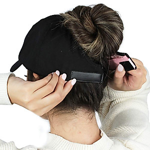 Ponyflo Satin-Lined Ponytail Cap - Designed for Women with Curly Hair, Ponytail Hats for Women, Curly Hair Ponytail Hat, Baseball Cap Women, Hats for Ponytails Black