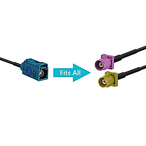 Bingfu Vehicle Car Satellite Radio Antenna Adapter Cable,15cm 6 inch Fakra Z Female to SMB Jack Coaxial Pigtail Cable Compatible with Car Truck SUV Sirius XM Satellite Radio Stereo Receiver Tuner