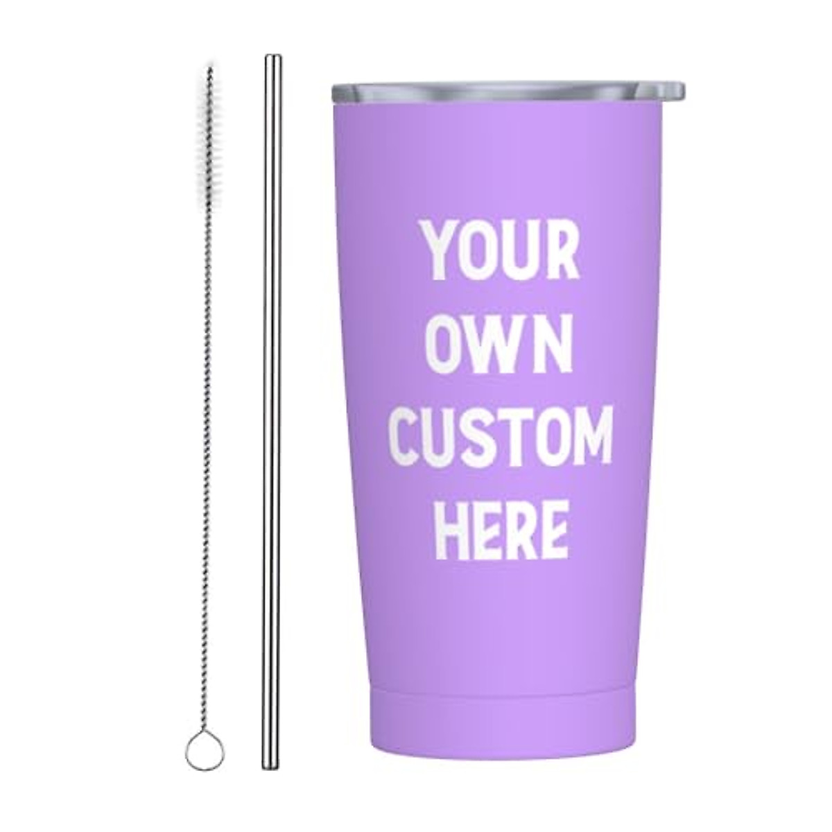 Personalized Coffee Tumbler with Text Custom Tumbler Cups with Straw Custom Stainless Steel Coffee Mug Travel Custom Coffee Travel Cup