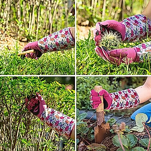 Long Gardening Gloves for Women/Men, Breathable Thorn Proof Rose Pruning Forearm Protection Gauntlet, Best Gifts for Gardeners with Yard & Outdoor Work, Recommended by Master Gardener Program