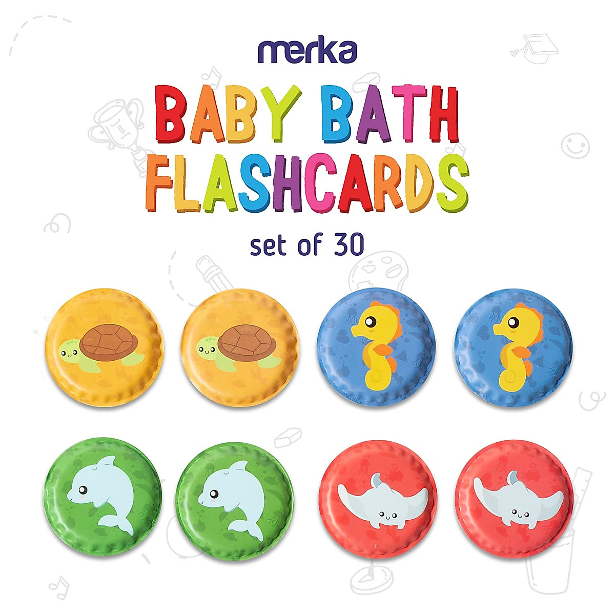 merka Bath Toys for Toddlers Age 2-4 Toddler Bath Toys Age 2-4 Foam Bathtime Toy Set of 30 Floating Flashcards Memory Game Learning Activity for Infants & Toddlers