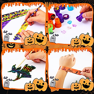 192Pcs Halloween Favors Stationery Gift Set, Trick or Treat Gifts for Kids, Halloween Party Favors for Kids Classroom Prizes Bulk Halloween School Supplies Goodie Bag Stuffers Fillers