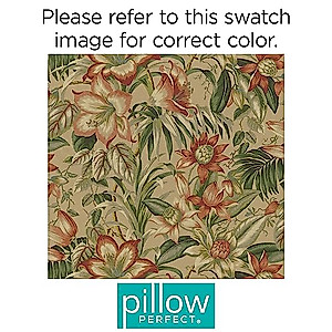 Pillow Perfect Tropic Floral Outdoor Throw Accent Pillow Plush Fill, Weather, and Fade Resistant, 2 Count (Pack of 1), TAN