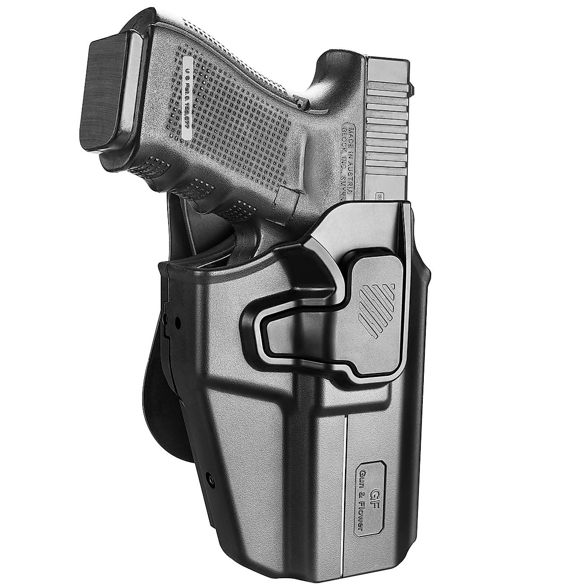 Universal OWB Holster for Sig/CZ/Springfield Armory/Beretta/S&W/1911/Taurus/Canik/FN/Walther/Browning,Fits 100+ Pistols for Full&Compact Size Pistols,Index Finger Release, Adjustable Paddle Black