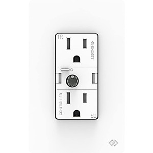 Swidget Customizable Outlet - Add a Wi-Fi or Z-Wave Insert to make it a smart outlet, smart plug, Wi-Fi Plug, Z-Wave Plug. Compatible with Alexa, Google Assistant, IFTTT. 15Amp, Tamper Resistant, ETL