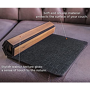 SIABELLE® Sofa Arm Tray, Flexible Couch Arm Tray Table, Foldable Cup Holder for Armrest, Portable Couch Tray for Drinks, Snacks, Phone, TV Remote - (17.4” x 12”)