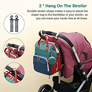 Awanhe Baby Diaper Bag Backpack with Changing Station, Waterproof Baby Bags for Boys Girls, USB Charging Port, Baby Shower Gifts, RGB