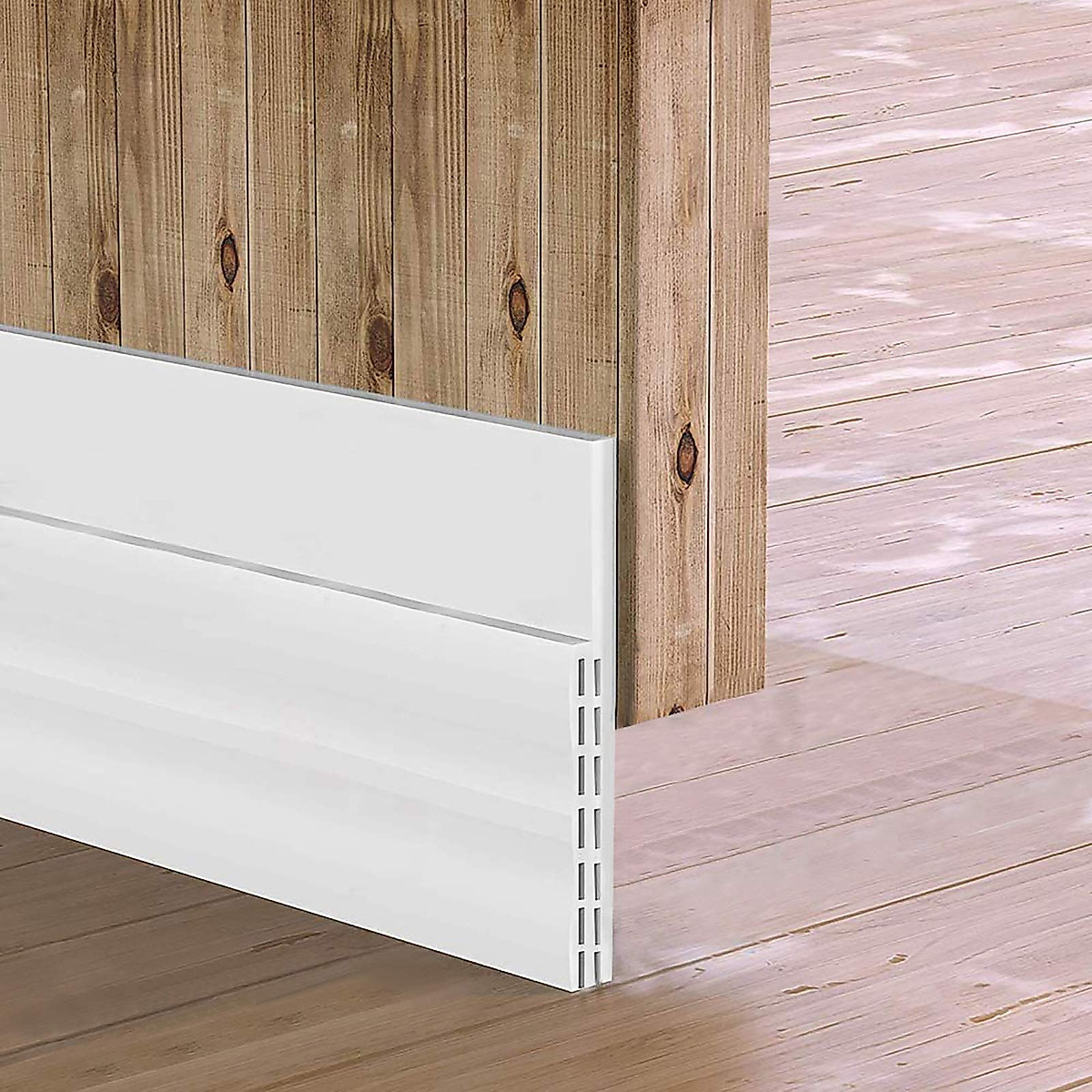 [New Upgrade] Door Draft Stopper Door Sweep, 3-2/5"W Widened Door Sweep Seal Gap Up to 1-4/5" for Interior & Exterior Doors - Keeping Draft, Noise, Dust and Unwanted Animals Out,3-2/5"W x 39" L,White…