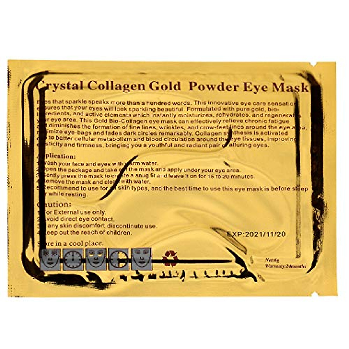 Ruzzut Under Eye Patches - 30 Pairs 24K Golden Collagen Under Eye Mask, Anti Aging Hyaluronic Acid Under Eye Gel Pads Reducing Dark Circles, Puffy Eyes & Eye Bags(30PCS Gold)