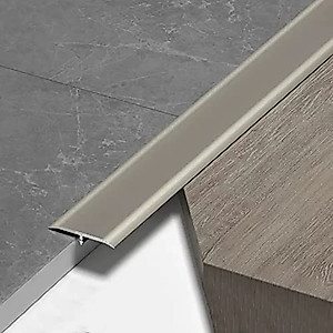 ETULLE Door Transition Strip Silver Grey Black, Cinch Seam Cover Self Adhesive Flat T Molding Bar/Trim for Door Threshold Large Gap, 33mm Metal Doorway Reducer Tile Divider (Color : Deep Coffee,