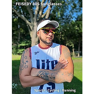 FEISEDY Oversized Mirror Shield Sport 80s Sunglasses Ski Goggles Flat Top One Piece Futuristic Visor Women Men B2522