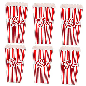 Popcorn Cups Disposable 24 Pcs Popcorn Popcorn Bucket Stripe Paper