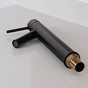 ELITE Square Volcanic Pattern Tempered Glass Bathroom Vessel Sink & Oil Rubbed Bronze Finish Faucet Combo