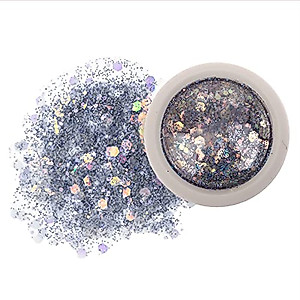 Craft Glitter Set 8 Colors Holographic Glitter Resin Glitter Film for Body Face Nail Art Decoration