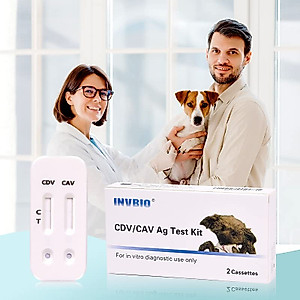 INVBIO CDV Test for Dogs/CAV Ag Test Kit Combo for Dogs, Canine Distemper/Adeno Test Kit 2-in-1 for Dogs-2 Pack