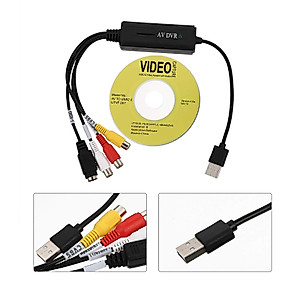 OSALADI Video Converter Capture USB Capture Card USB Capture 1 Set of Video Adapter Video Selector Portable Audio Adapter (Black) Capture Card Audio Video Capture