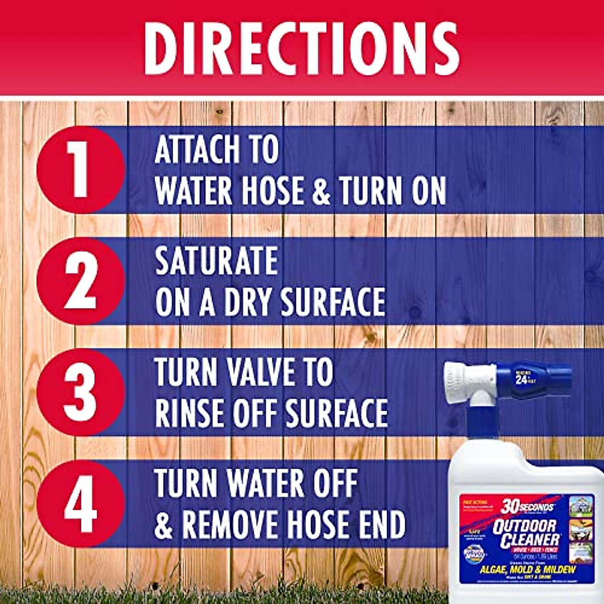 30 SECONDS Outdoor Cleaner Hose End Sprayer | 2 Pack | House Vinyl Siding Deck Fence Patio & More