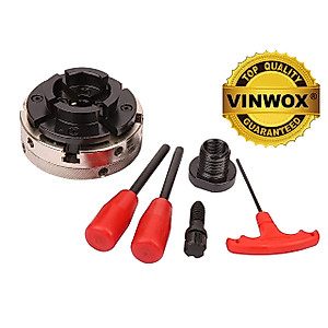 VINWOX SCR4-4 Wood Lathe Chuck, 4-Jaw Self-Centering Chuck, with 1"x8TPI thread & 3/4"x16TPI Adapter, 3 Years Warranty