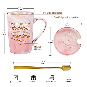 The Best Moms Get Promoted To Grandma Mug New Grandma Mug Gift for Grandma Grandma Gift for Mothers Day from Granddaughter Grandson Mug Birthday Gift for Grandma 14 Ounce Gift Box Pink