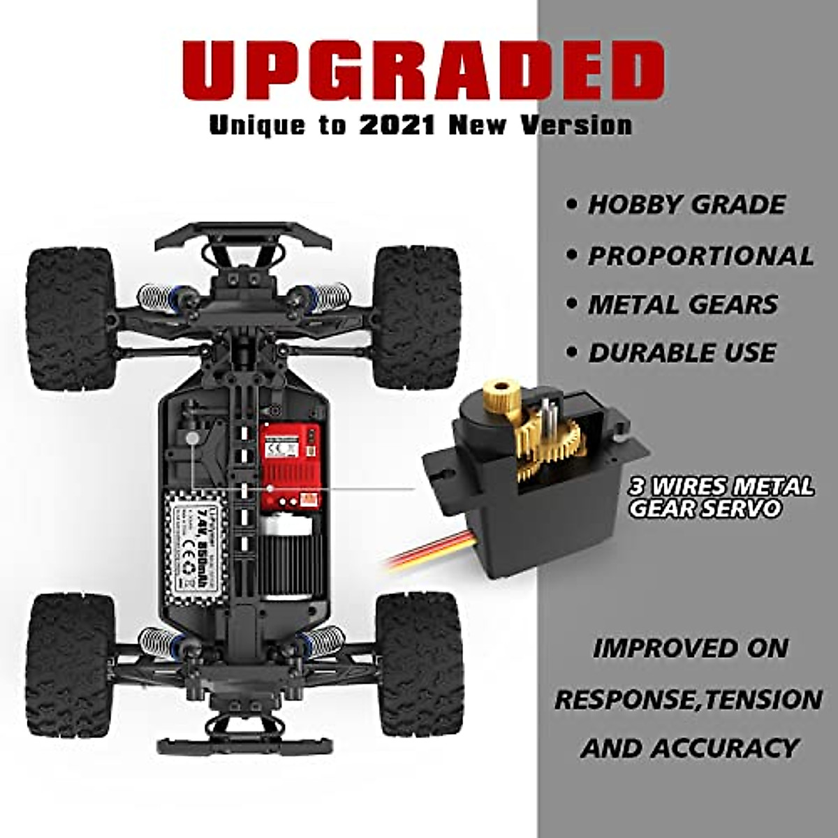 HAIBOXING 1:18 Scale RC Monster Truck 18859E 36km/h Speed 4X4 Off Road Remote Control Truck,Waterproof Electric Powered RC Cars All Terrain Toys Vehicle with 2 Batteries,Xmas Gifts for Kid and Adults