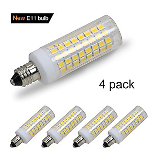 Yuyilight [4-Pack] E11 led Bulb, 90W Equivalent Halogen Replacement Lights, Dimmable, Mini Candelabra Base, 800 Lumens, Warm White 3000K, AC110V/ 120V/ 130V, Replaces T4 /T3 JD e11 Light Bulb.