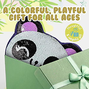 16” Reversible Sequin Pillow | Select your Favorite Colorful Design Llama, Narwhal, Panda, Penguin, Donut, Watermelon, Sloth, Alpaca & More | Playful Addition to Kids Bed or Playroom (Ice Cream)